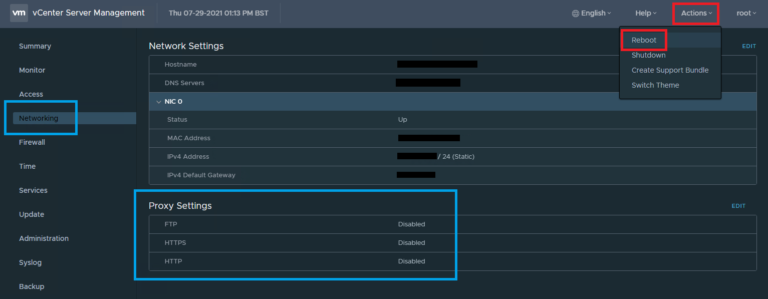 HTTP & HTTPS proxy server unreachable – VMware vCenter VCSA not ...