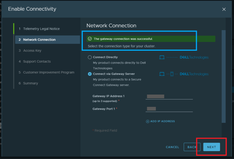 Enable Dell Secure Connect Gateway Connectivity for a VxRail cluster ...
